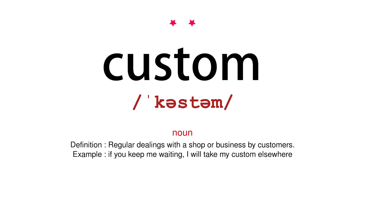 How to pronounce custom - Vocab Today - YouTube