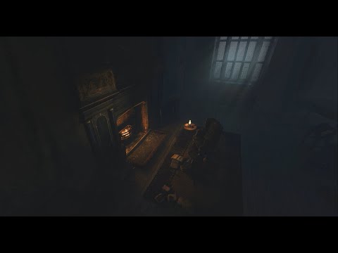 Haunted Halloween Mansion Fireplace with Thunder, Rain and Howling Wind ...