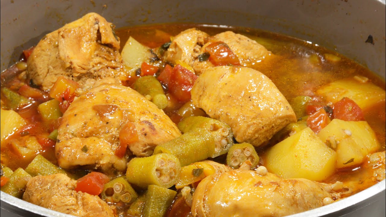 O SEGREDO para sua Galinha ensopada com QUIABO ficar SEM BABA de um ...