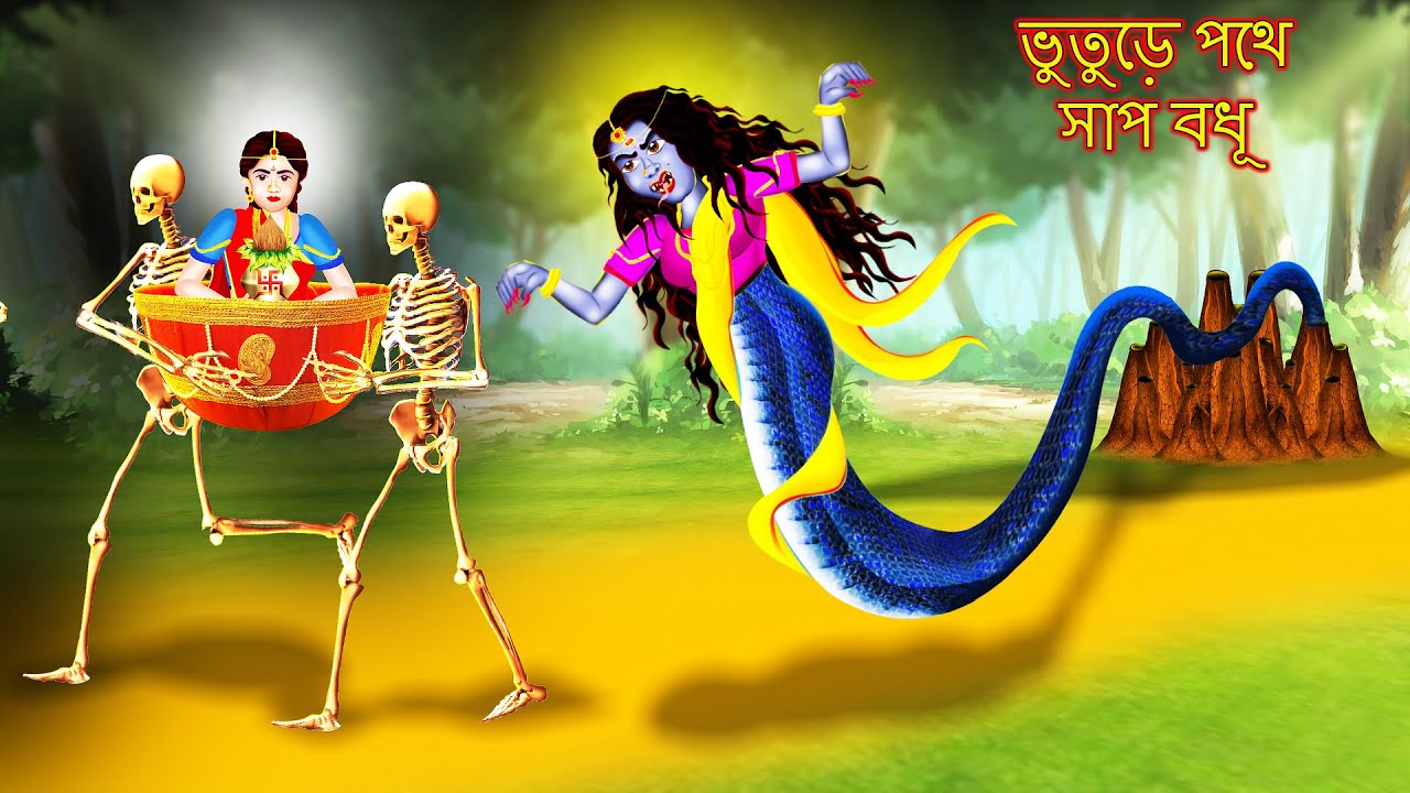 ভুতুড়ে পথে সাপ বধূ - BHUTURE PATHE SAPA BADHU | Cartoon In BENGALI | # ...