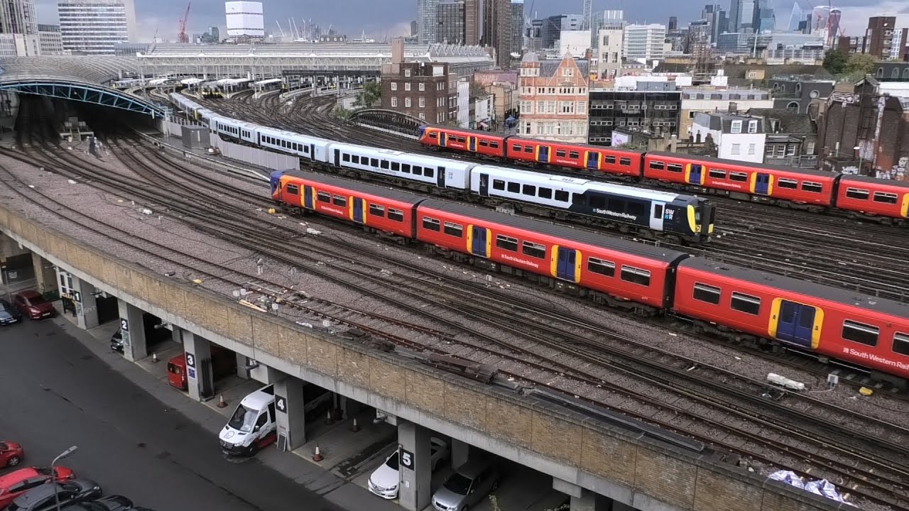 Looking down on the Approach to LONDON WATERLOO Station - YouTube