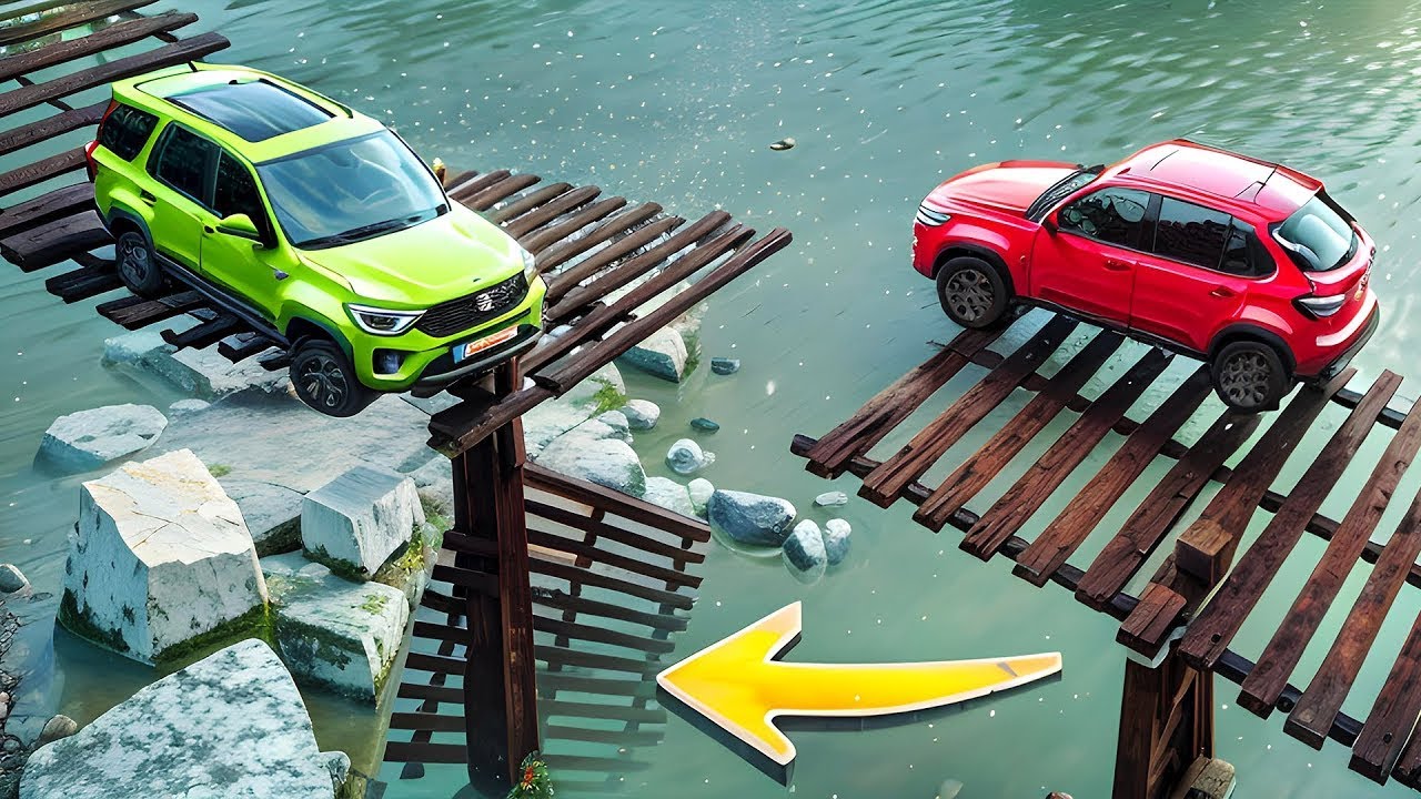 car chase tesla broken bridge | Crash Dominators - YouTube