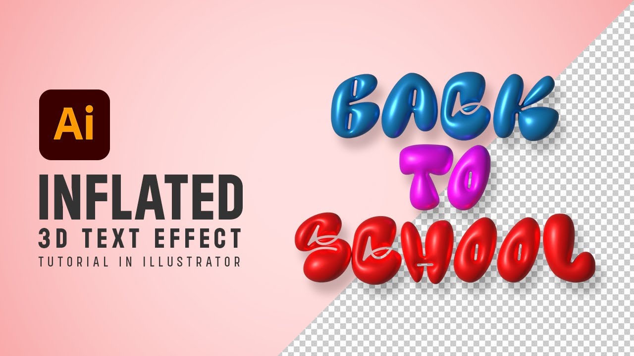 How to Create Inflated 3D Text Effect in Adobe Illustrator | Speed Art ...