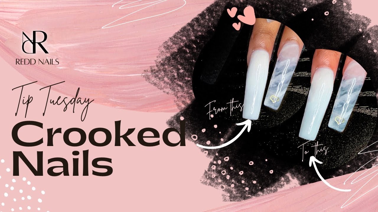 How to avoid crooked nails, nail tech tips, nail tutorial - YouTube