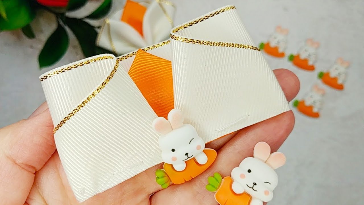 Simple but very cute Hair Bows - How to make Hair Bows with ribbon 🎀 ...