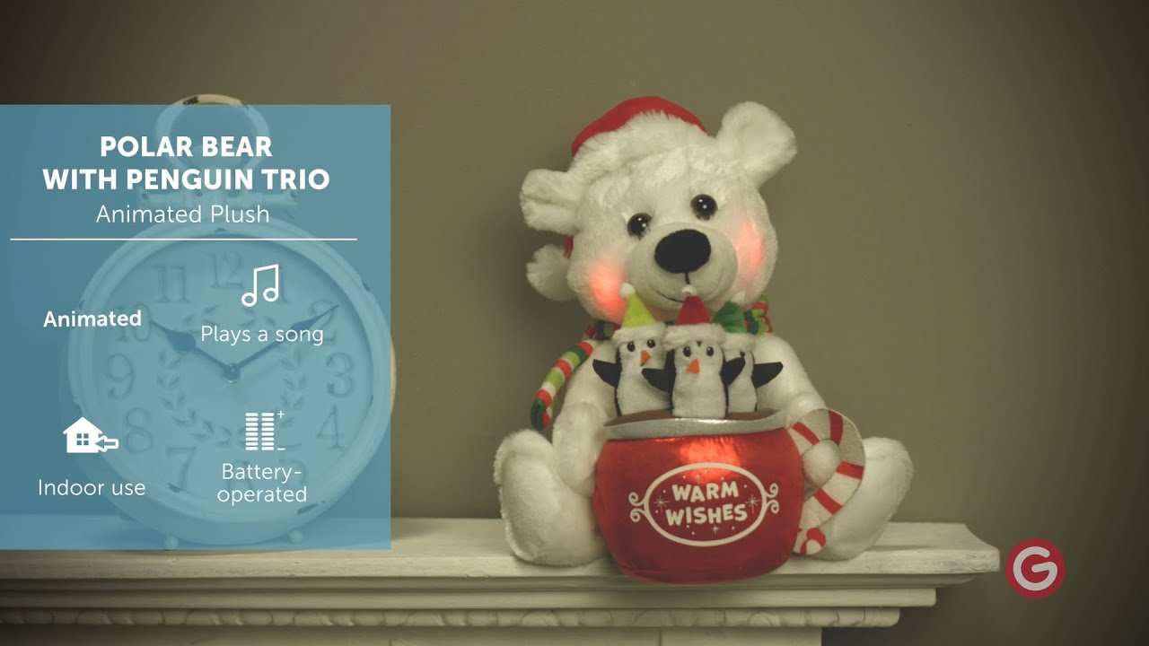 POLAR BEAR WITH PENGUIN TRIO | Animated Plush - YouTube