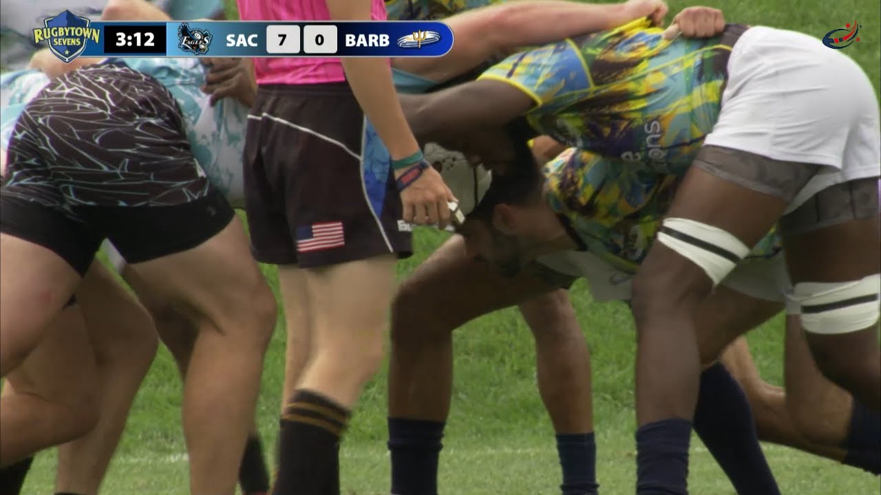 Dangerous Tackle:SACRAMENTO EAGLES (Dominic Oliveira) v BARBADOS ...