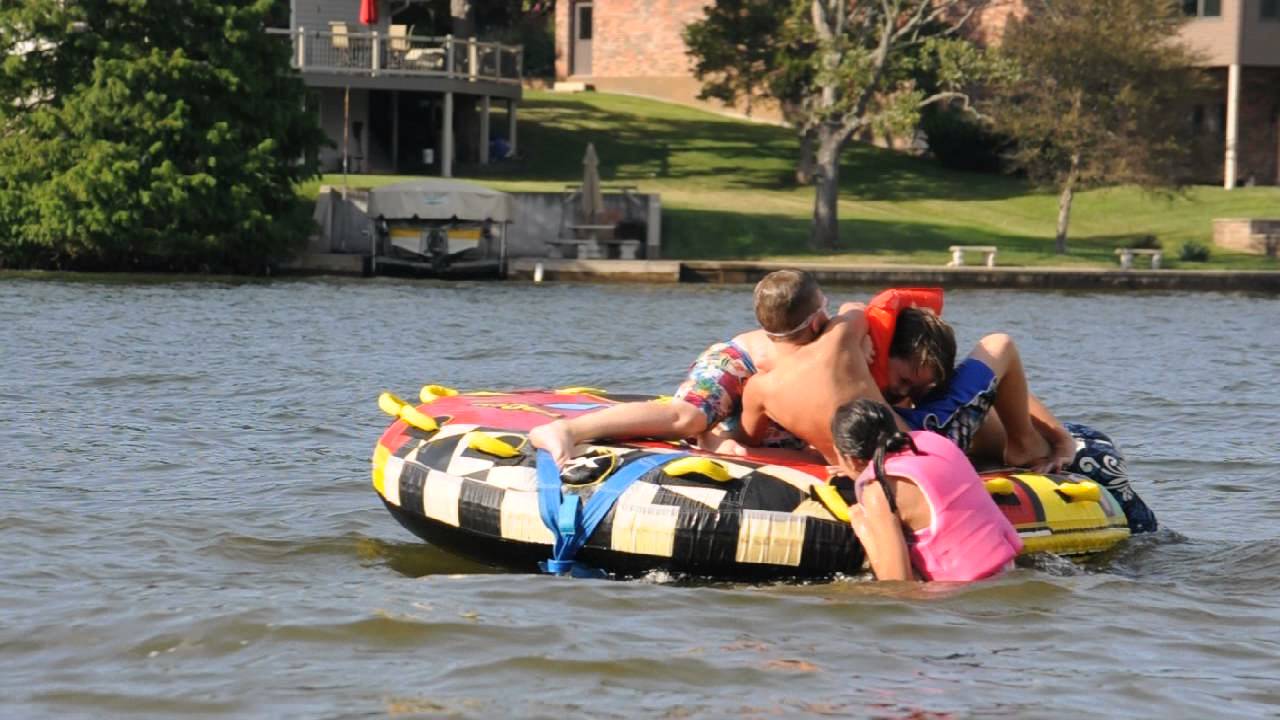 Caitybug playing King of the Raft at the lake - YouTube