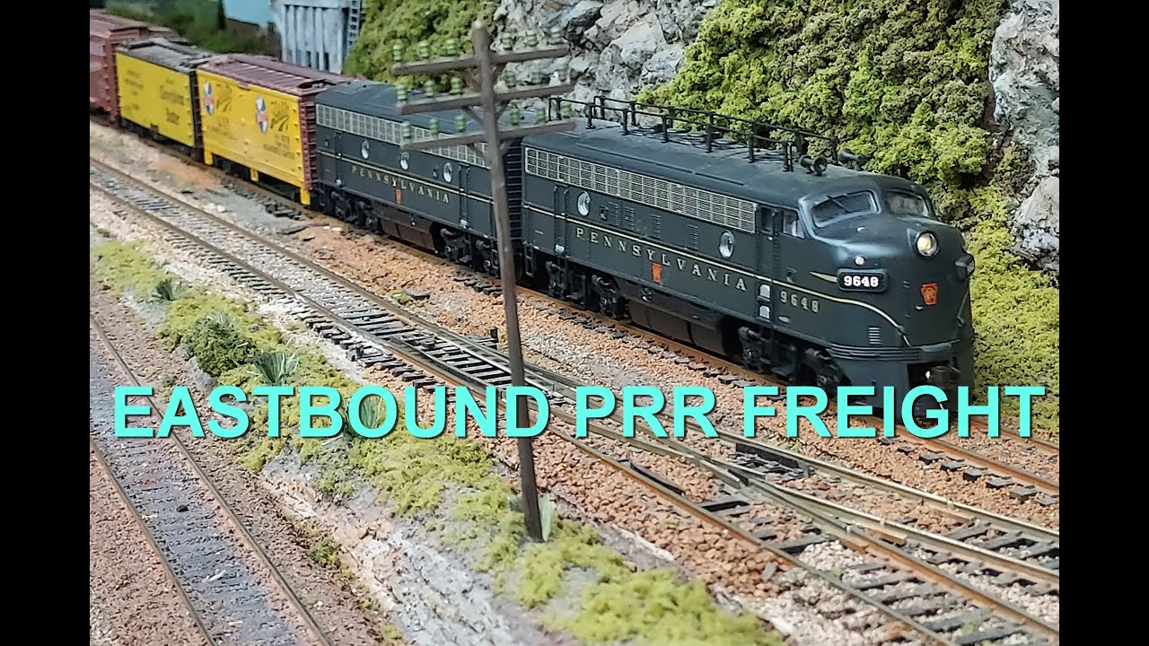 Eastbound PRR freight on my Red Mountain Railroad. - YouTube