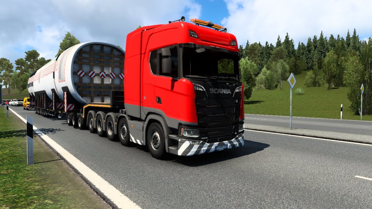 ETS 2 MOD (1.46) Scania 730s 10x4 Airbus A319 Bulgaria Air Delivery ...