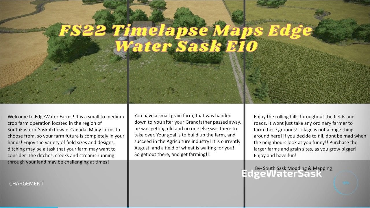 FS22 Timelapse Maps Edge Water Sask E10 - YouTube