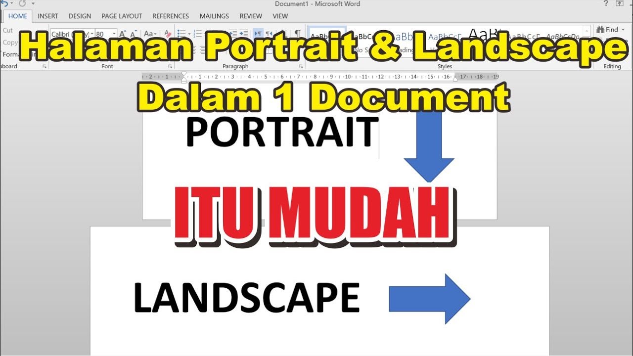 Portrait dan Landscape Dalam Satu File Document Ms Word - YouTube