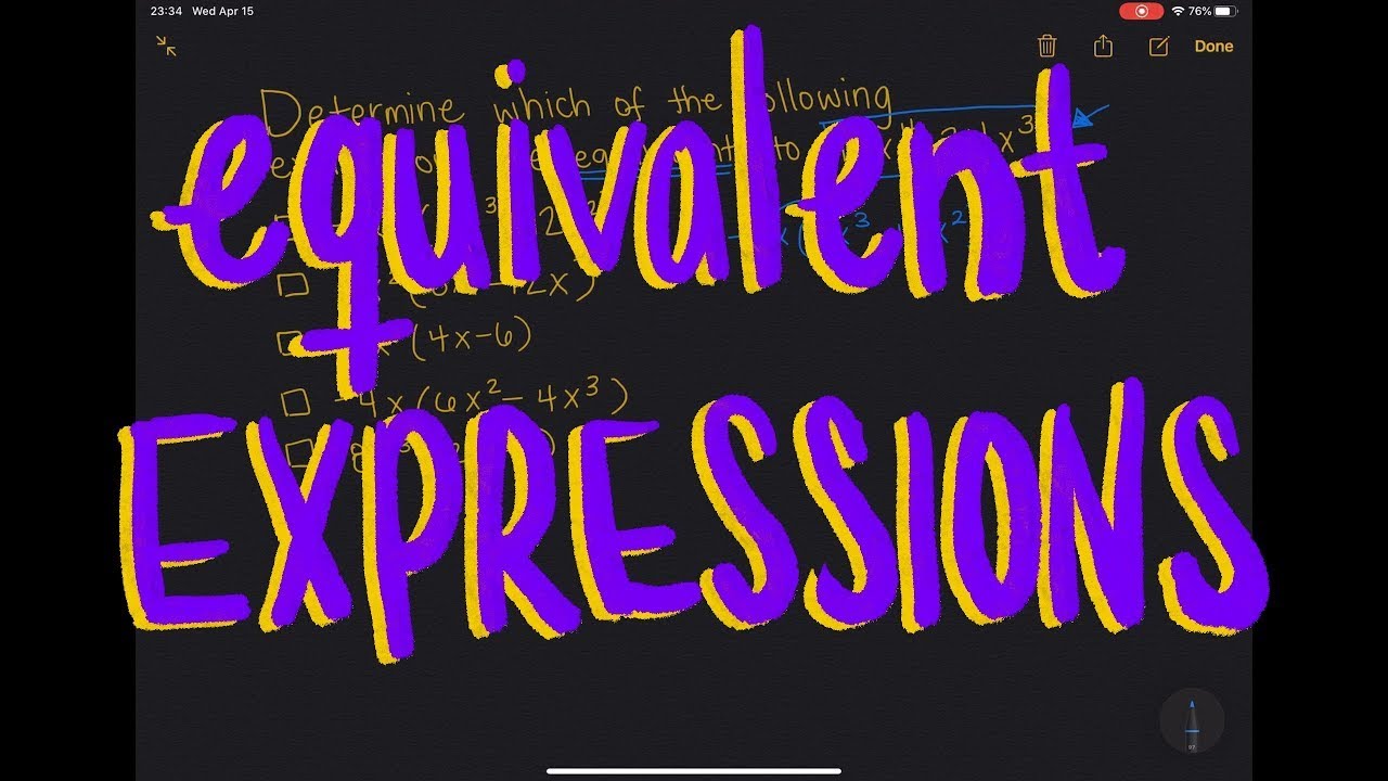 Equivalent Expressions - YouTube