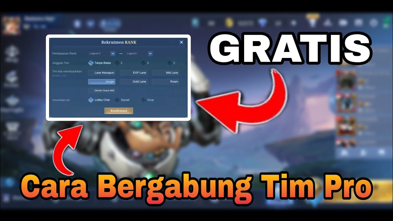 Cara Bergabung Tim Pro Mobile Legends Gratis 2024 - YouTube