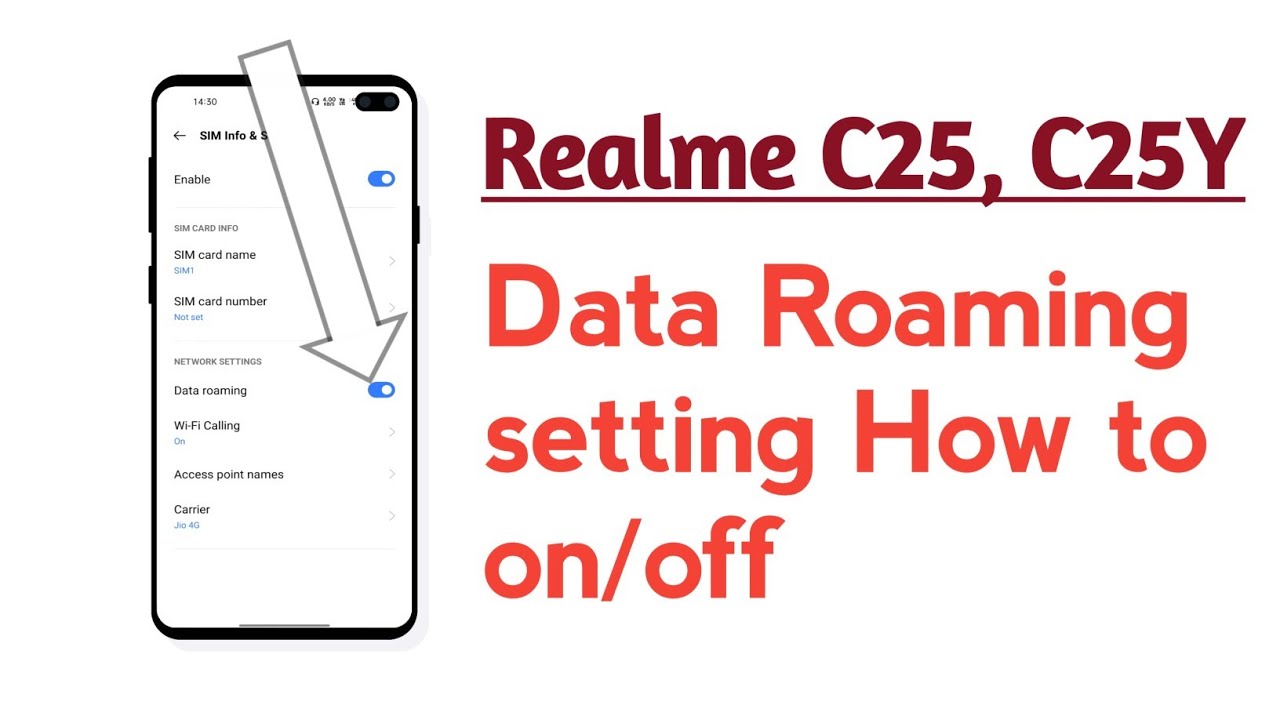 Realme C25, C25Y, Data Roaming setting How to on/off - YouTube