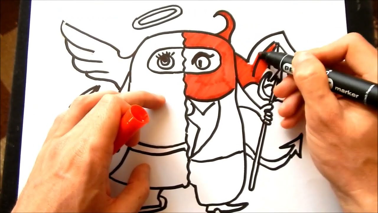 How to Draw AMONG US Devil | Angel - YouTube