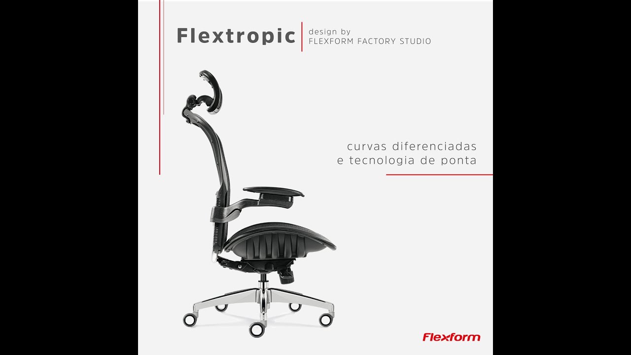 Cadeira Executiva Flexform Flextropic Ergonômica com Assento em Tela - YouTube