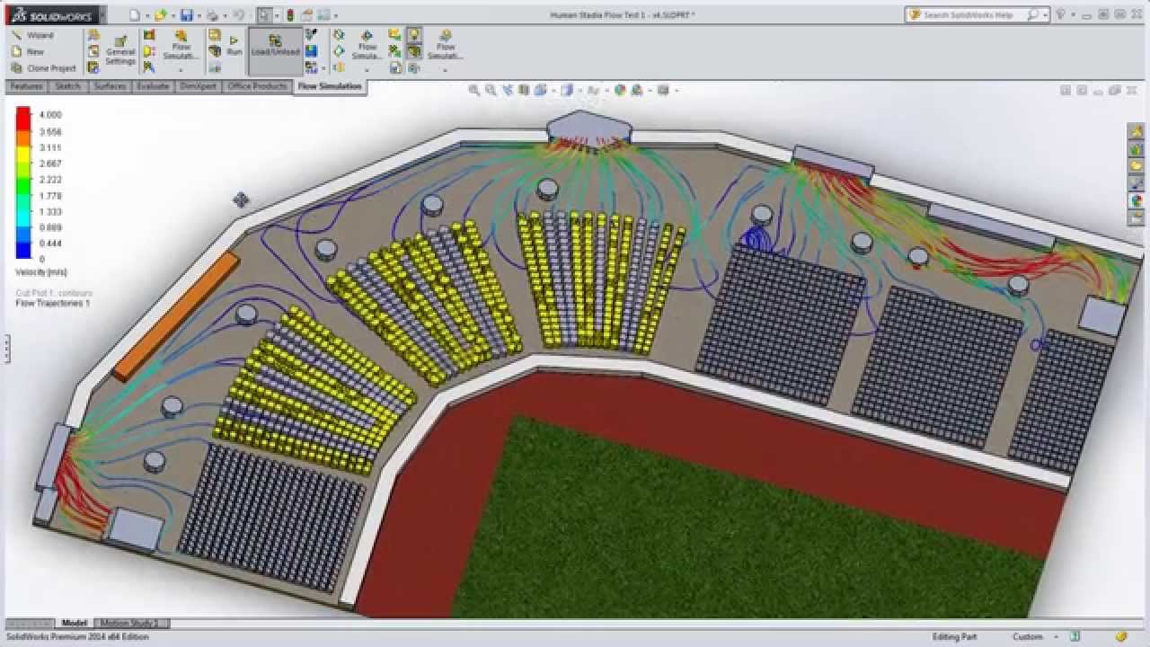 SOLIDWORKS: World Cup Special Human Foot Traffic Flow - YouTube