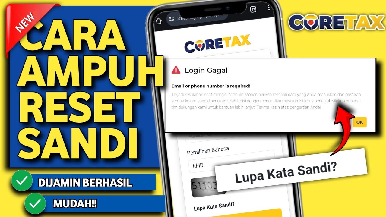 Tidak bisa reset kata sandi coretax Solusi lupa kata sandi pada web ...