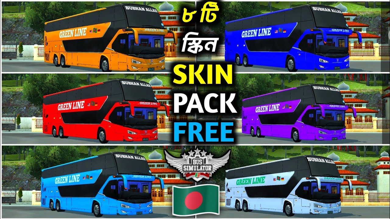 Green Line DD SCANIA K410 Skin Pack Download Bussid || গ্রীন লাইন বাস ...