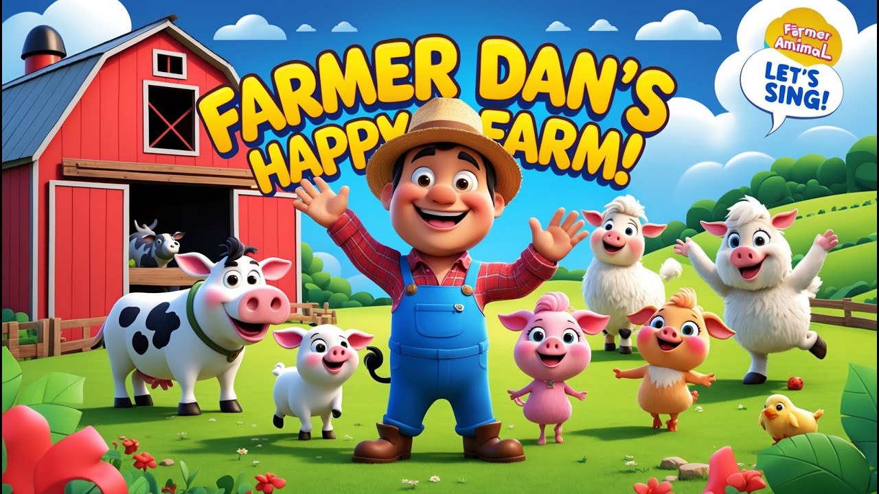 Farmer Dan's Happy Farm | Fun & Educational Kids Rhyme | Animal Songs ...