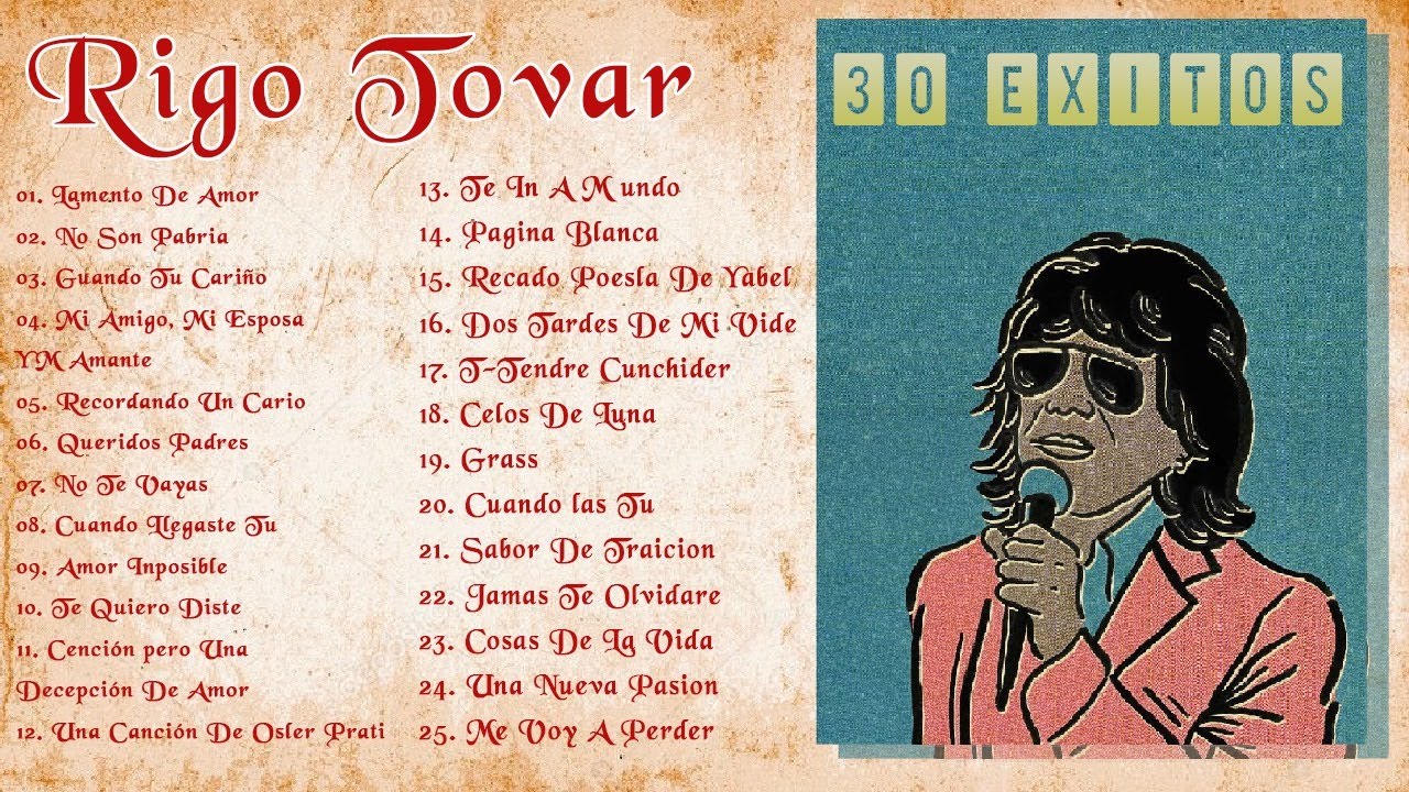 Las 30 Sus Mejores Éxitos Canciones de Rigo Tovar - Mejores Canciones ...