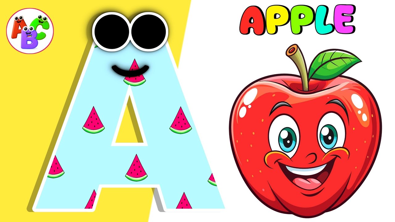 A for Apple 🍎 Phonics Song 🎶 | ABC Cartoon Learning for Toddlers ...