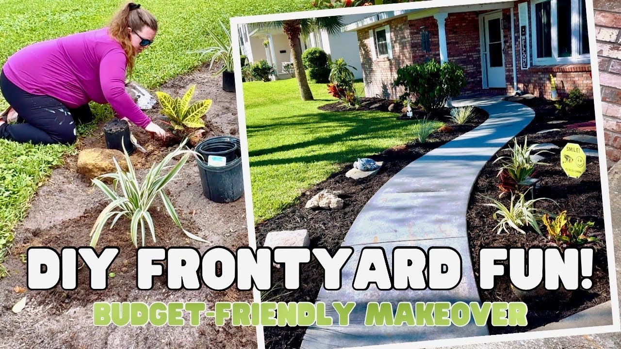 Giving our BORING front yard a Makeover on a BUDGET / DIY front yard ...