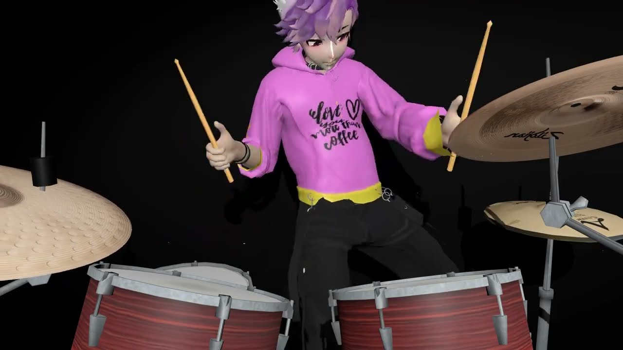 VRChat Drumming - Angel Shaggy Remix - 3D Drum Cover - YouTube