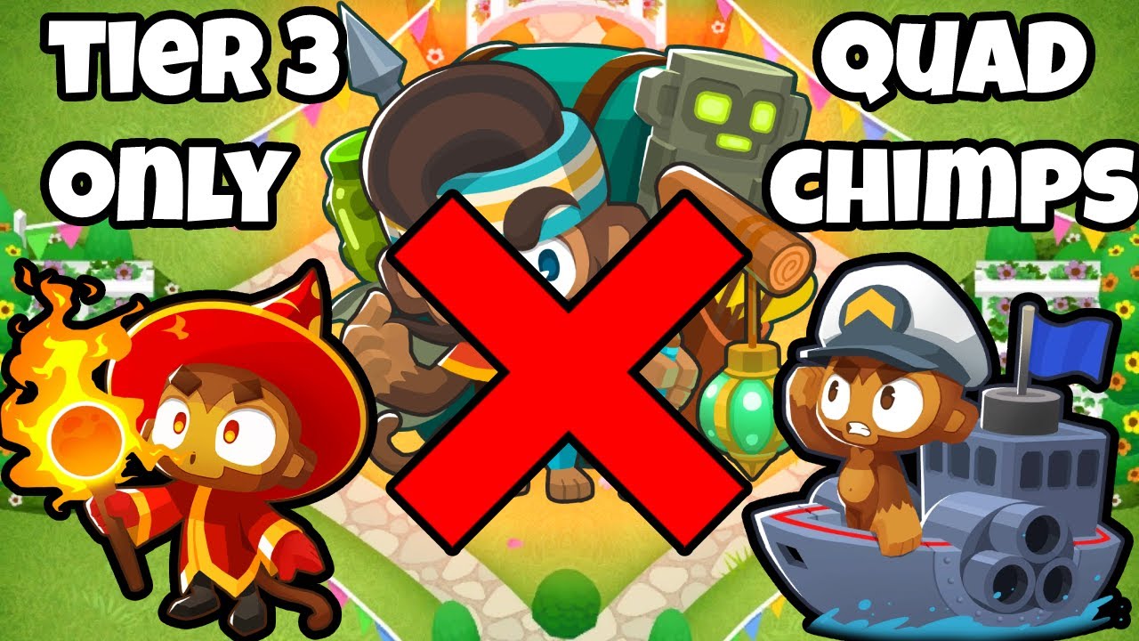 Quad Chimps with Only Tier 3 Towers with Brickell! - Bloons TD 6 - YouTube