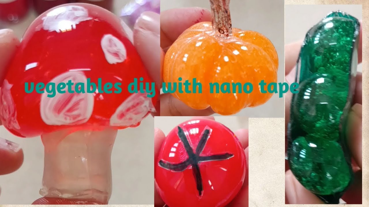 how to make vegetables🍅 🥦...squishy with nano tape &slime#youtubeshorts ...