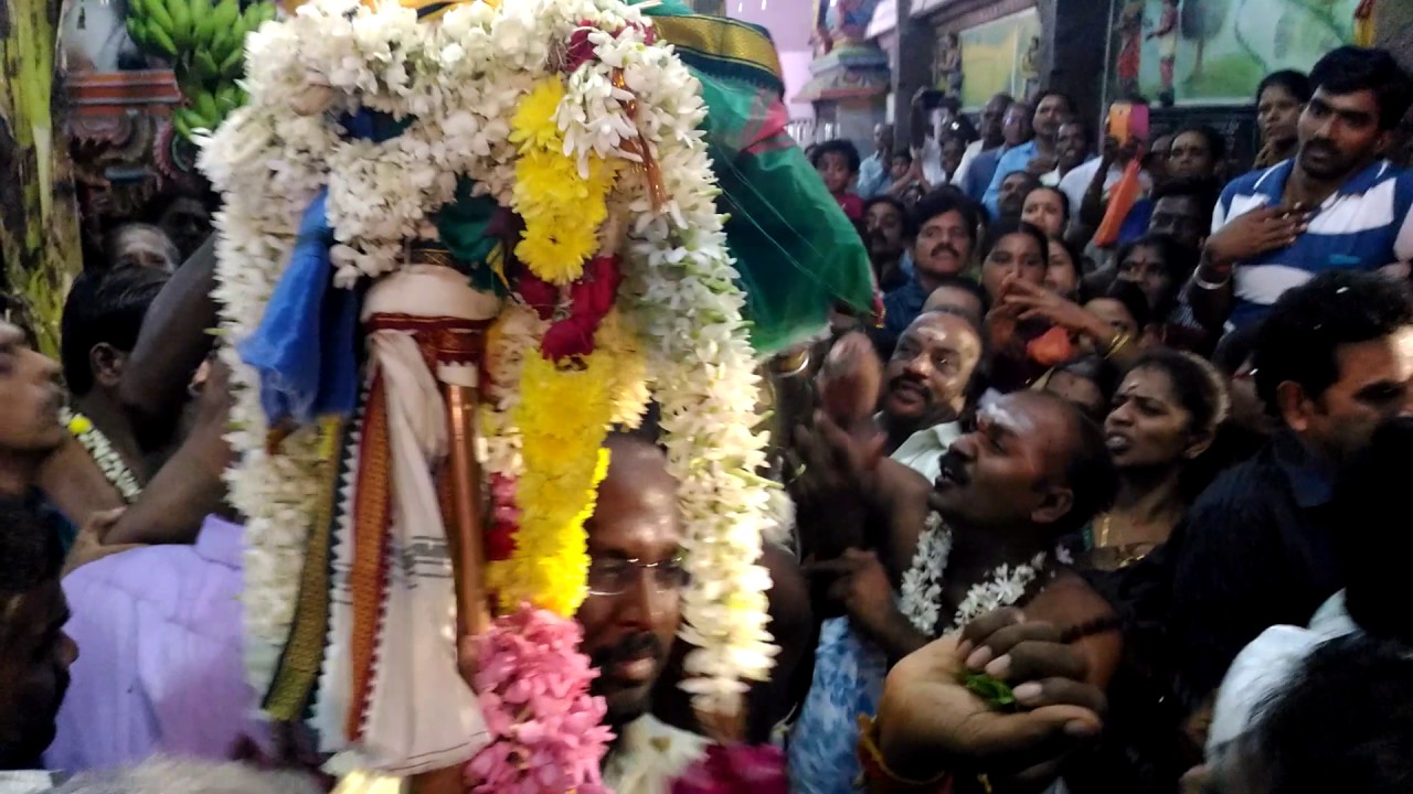 Murugan getting vel from Amman in sambara function - YouTube