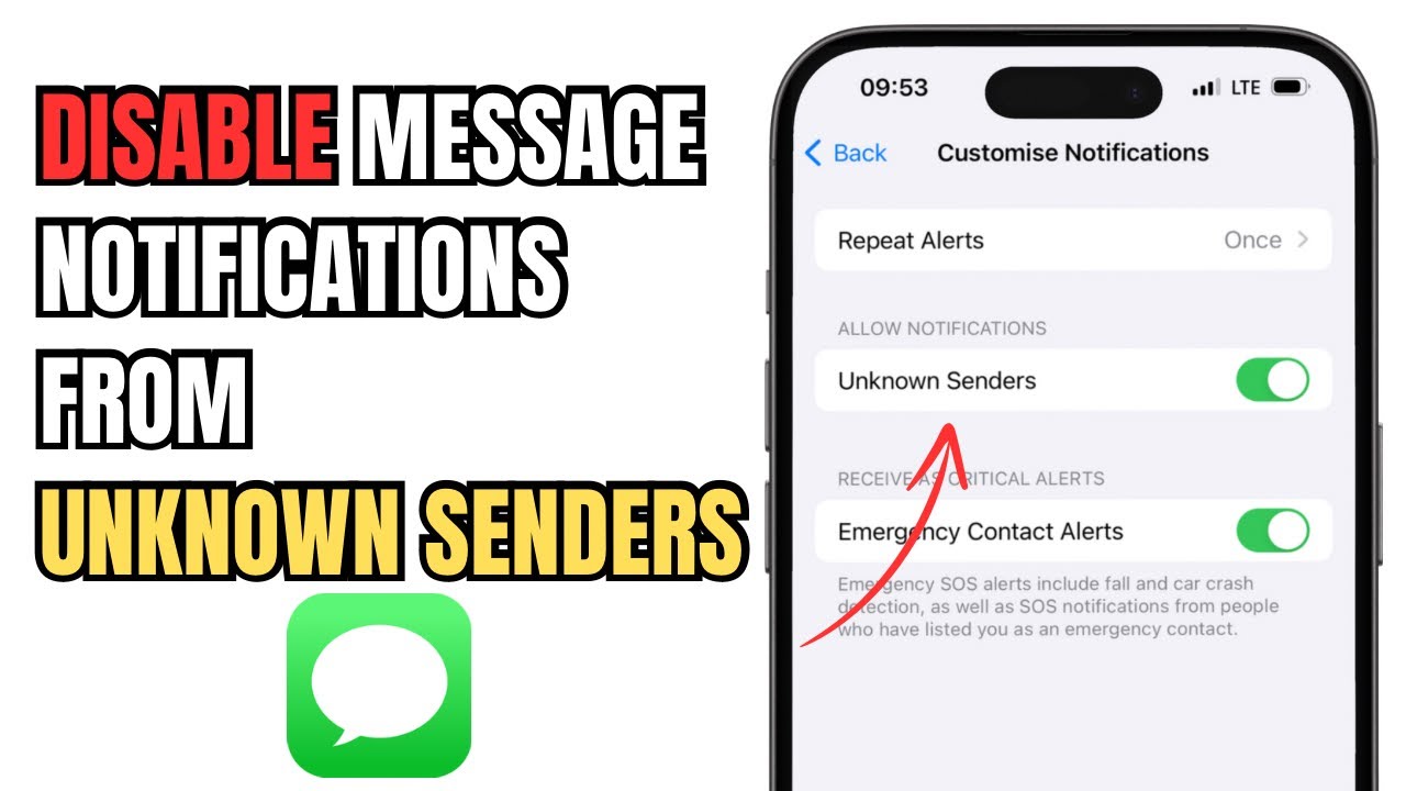 Disable Message Notifications From Unknown Senders On iMessage [2024 ...