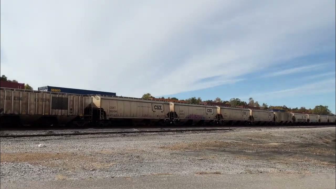 Eastbound CSX Leads CSX Trails NS 44N Grain Train Crewe VA - YouTube