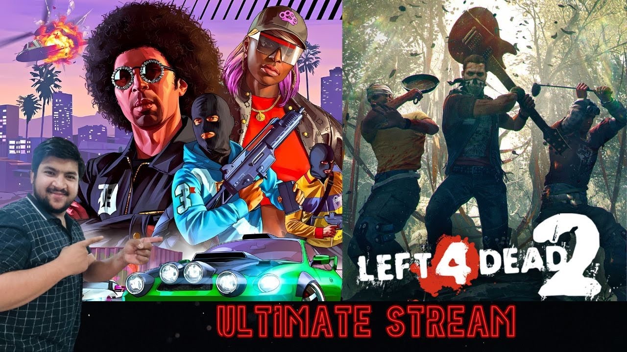 GTA 5 AND LEFT 4 DEAD 2 ULTIMATE COMEDY STREAM🤡 | Harsh Playz Live ...