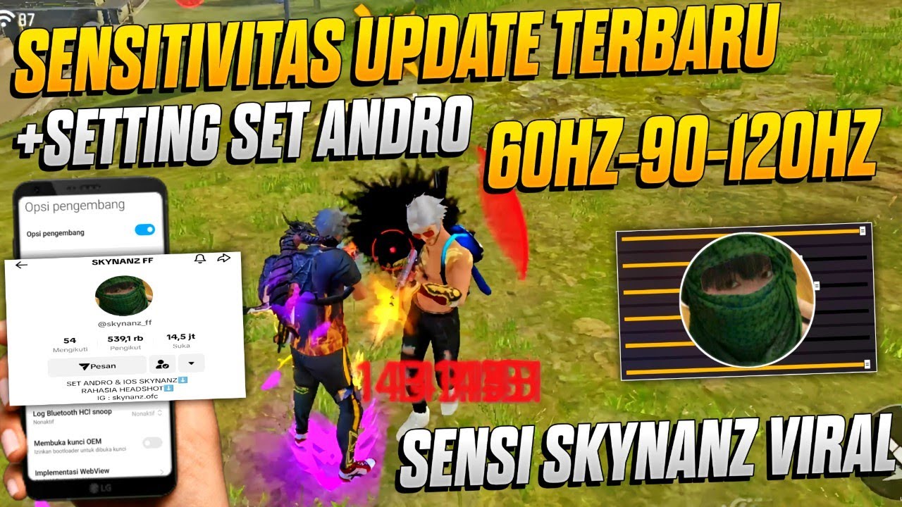 SETTINGS SENSI 😱 SKYNANZ FF 👽⚡ SET ANDRO + SENSITIVITAS FF AUTO HEADSHOT 2024 - YouTube