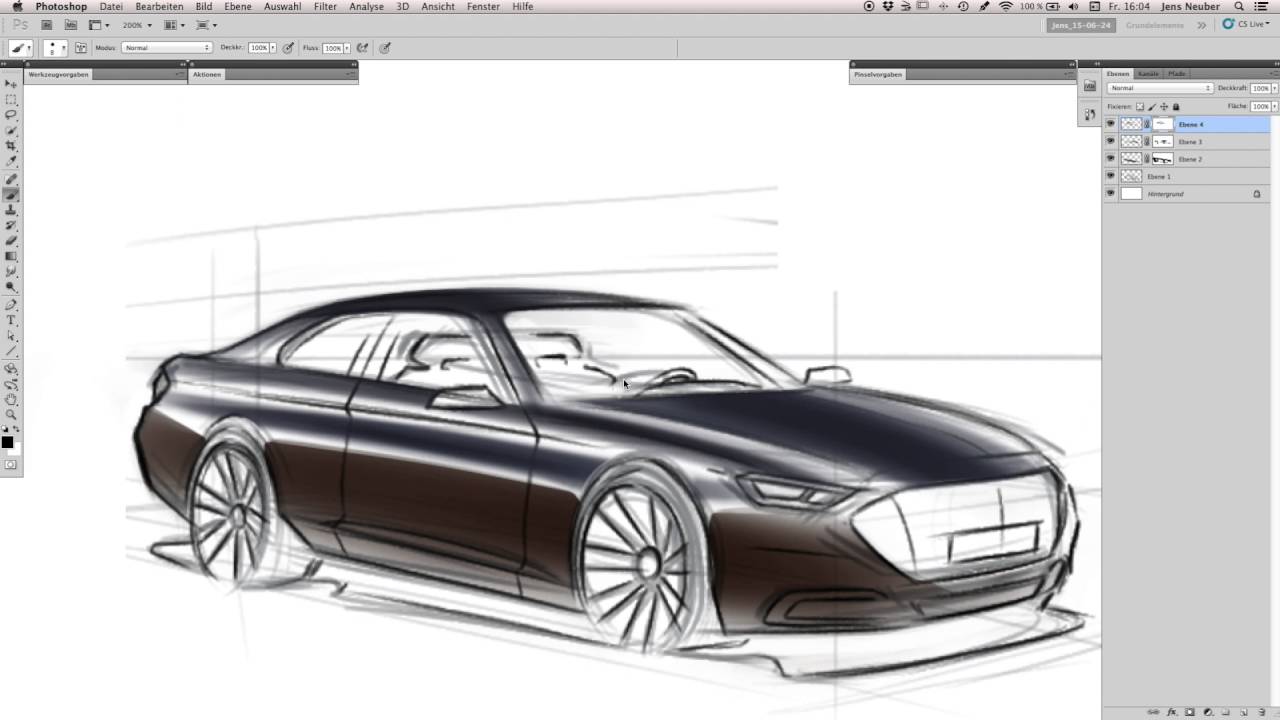 Car Sketch Photoshop - YouTube
