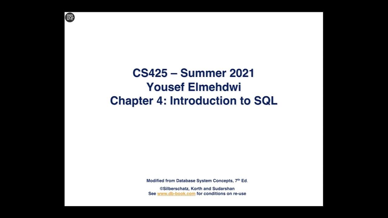 CS425: Chapter 5: Int to SQL Part 1 - YouTube