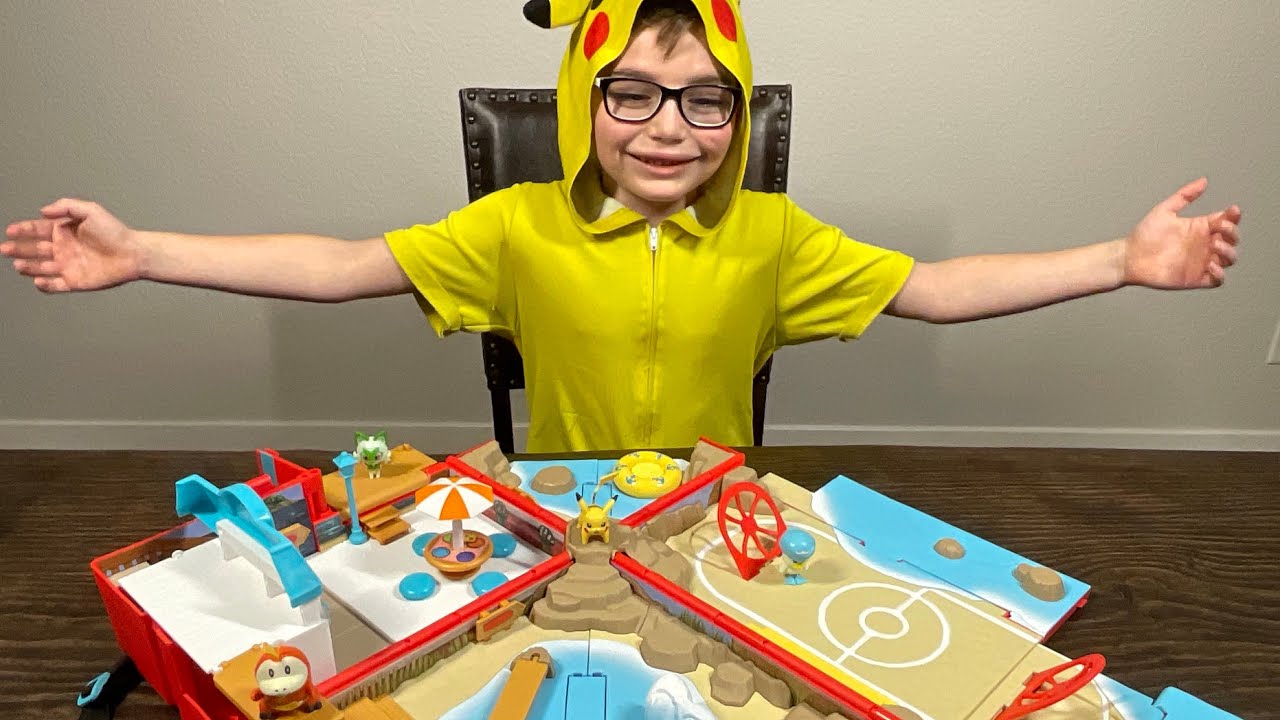 Unboxing Pokémon Beach Battle Playset with Exclusive 4-Pack Pokémon ...