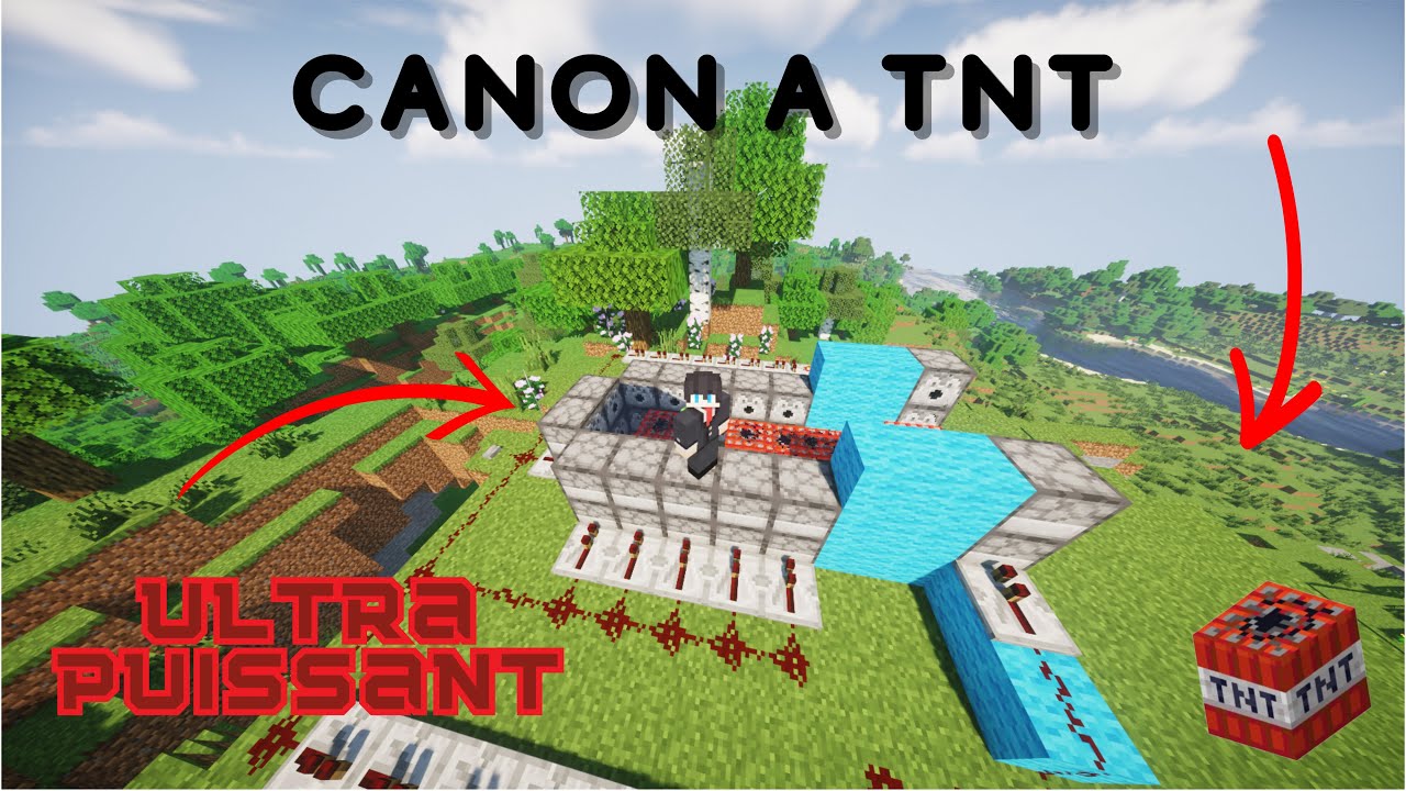 TUTO redstone #2 Construire un canon à TNT Minecraft #minecraft #jeux ...