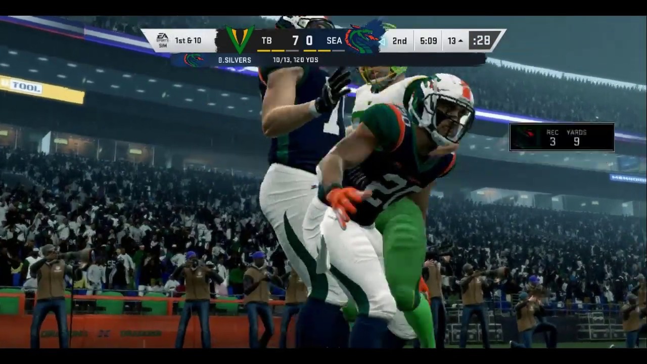 Tampa Bay Vipers @ Seattle Dragons Highlights | XFLSimulated Week 2 ...