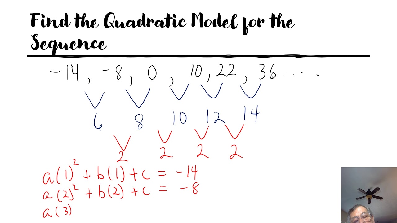 Find the Quadratic Model for the Sequence - YouTube