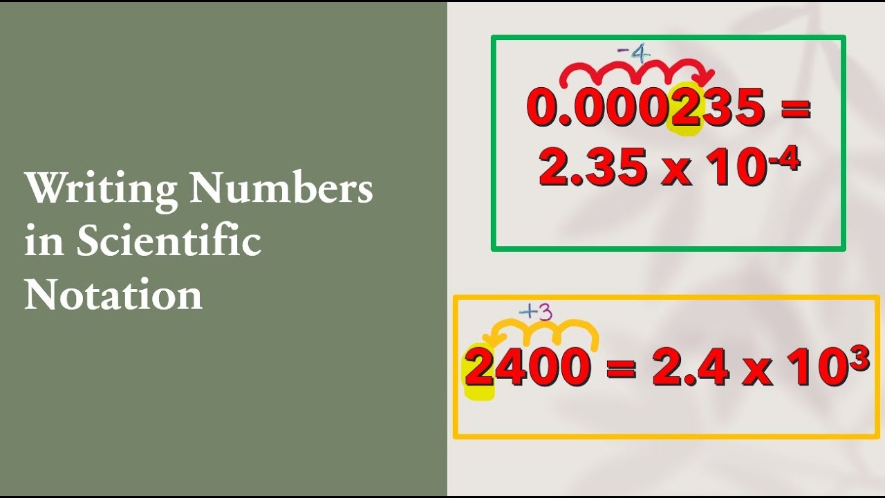 Writing the Numbers in Scientific Notation - YouTube