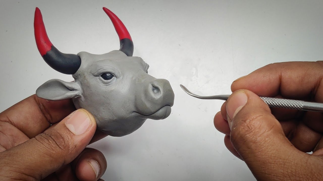 How to Sculpt Head Of Bull and Cow #Sculpture #Clayart - YouTube