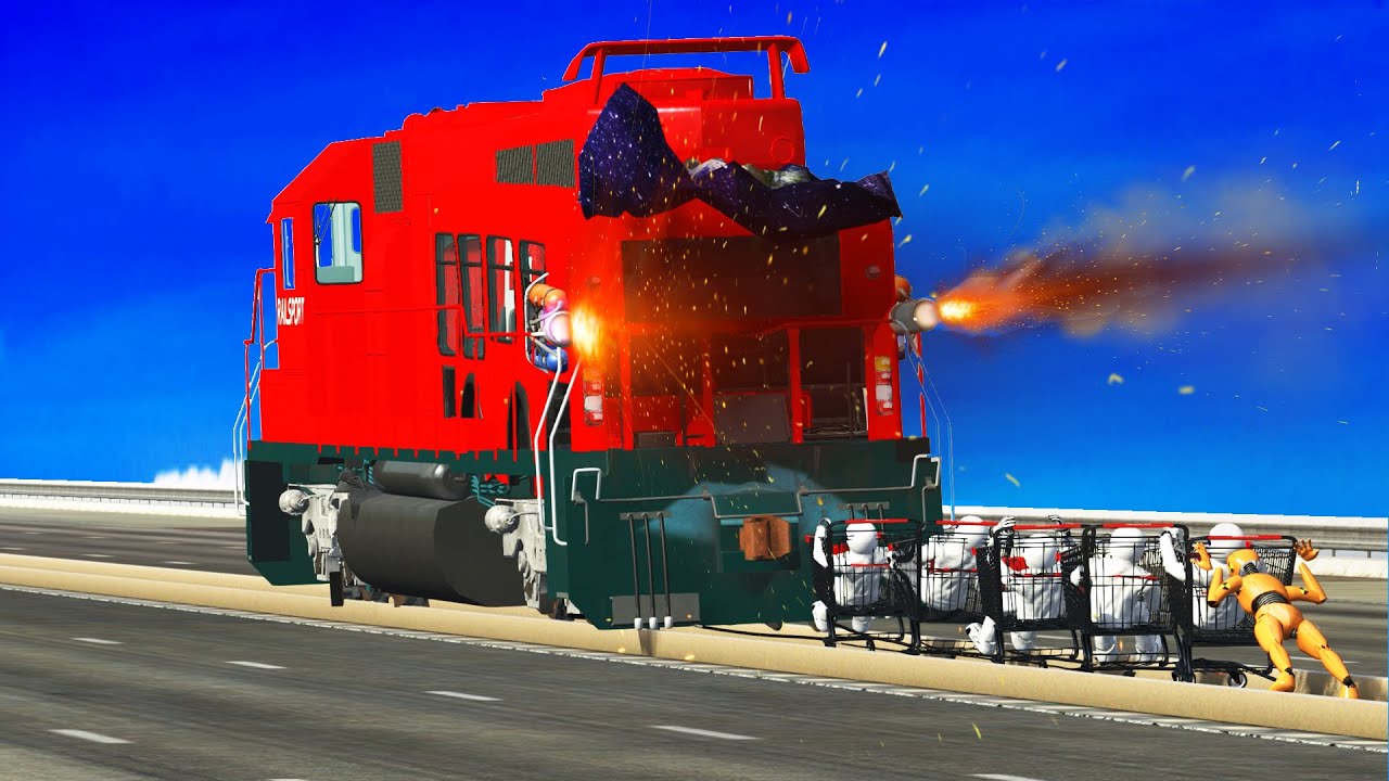BeamNG Drive - High Speed Crazy TOWING #5 (Cars Dragging) CrashTherapy ...