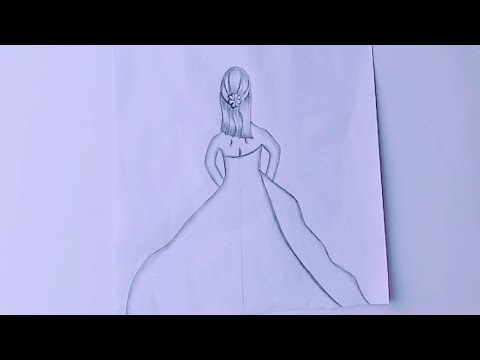 how to draw a girl with back side drawing and beautiful drawing and ...