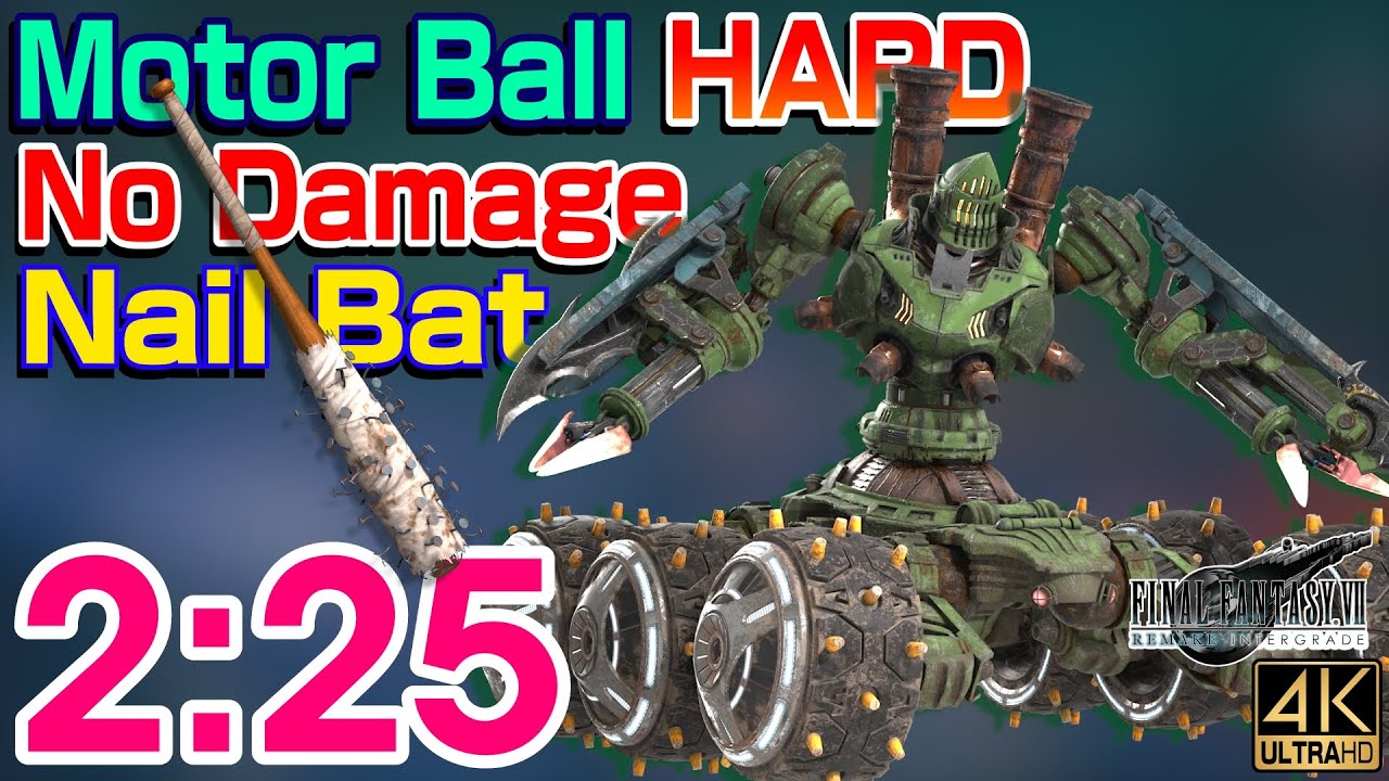 Final Fantasy 7 Remake - Motor Ball 2:25 (Hard/No Damage/Nail Bat ...