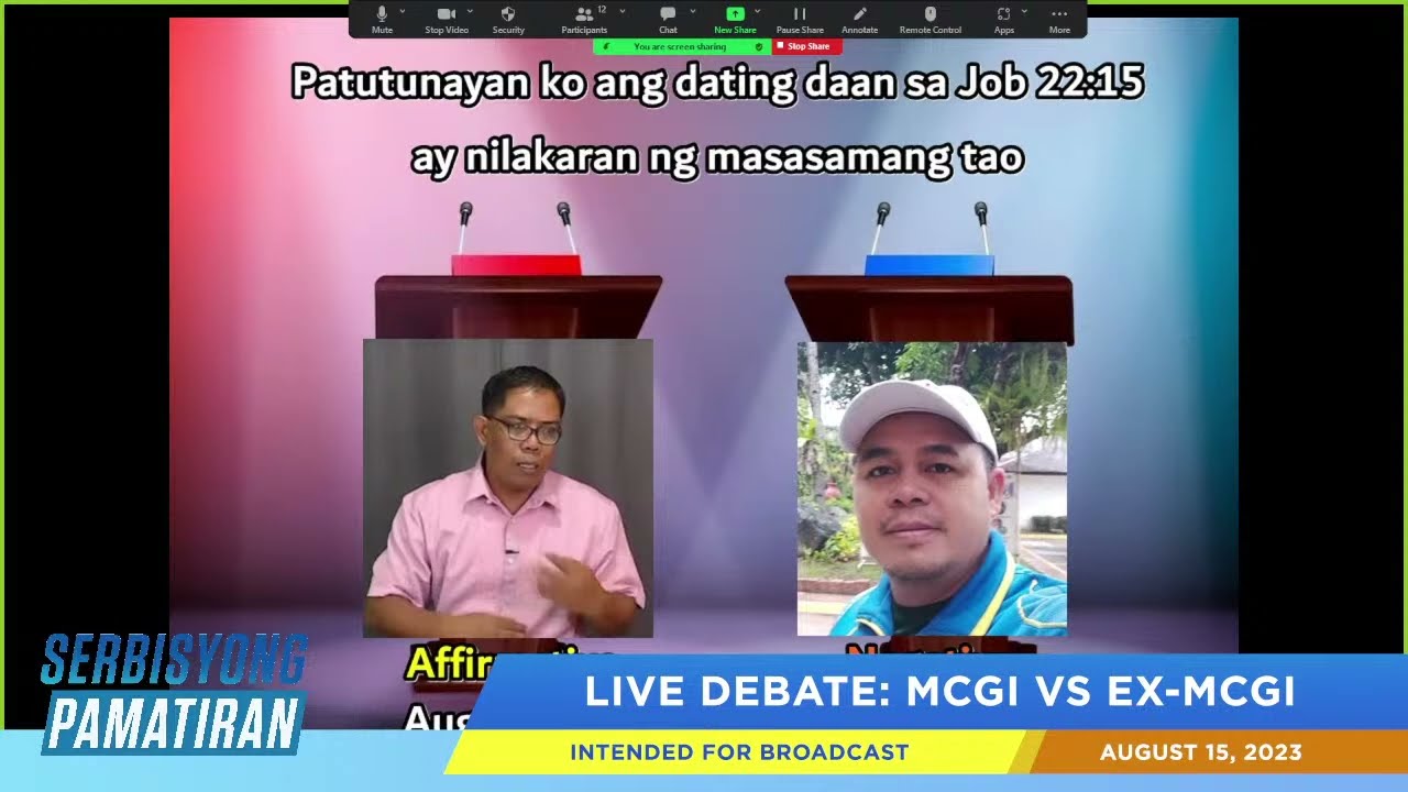 Live Debate: MCGI vs Ex-MCGI - August 15, 2023 - YouTube