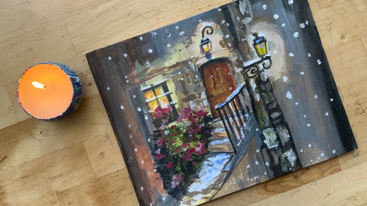 Acrylic Painting of Snow Scenes | Michelle Art | #85 - YouTube