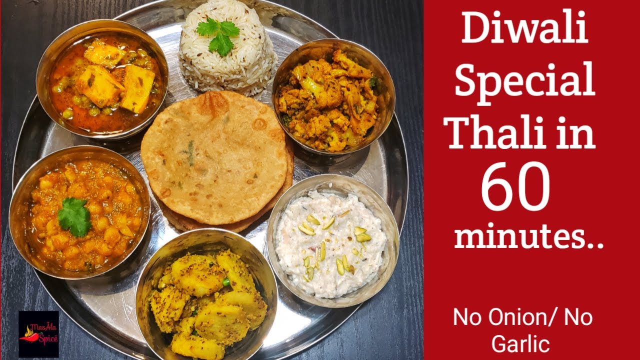 Diwali Thali in 60 Minutes/ Special Festival Thali/North Indian Thali ...